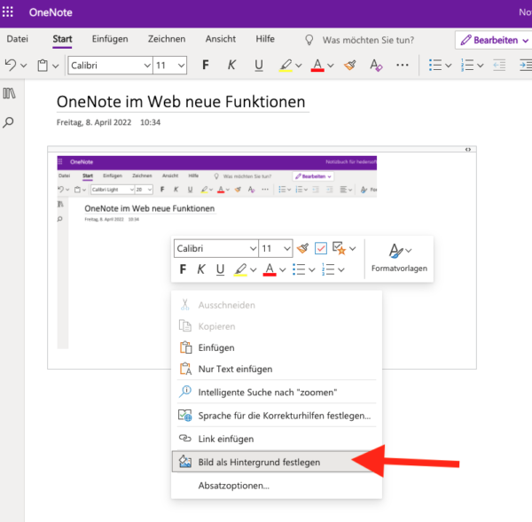 Microsofts OneNote im Web mit neuen Funktionen